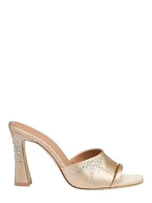 MALONE SOULIERS Satin Crystal-embellished Roxanne Heeled Sandals 90 - Metallic
