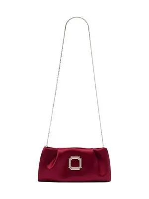 MALONE SOULIERS Satin Vittoria Soft Clutch - Red