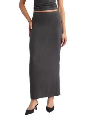 ARTLESS FOREVER Eloise Back Slit Maxi Skirt - Charcoal