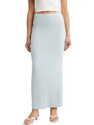 ARTLESS FOREVER Eloise Back Slit Maxi Skirt - Light Blue