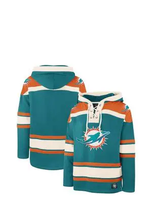 '47 Miami Dolphins Superior Lacer Pullover Hoodie - Aqua