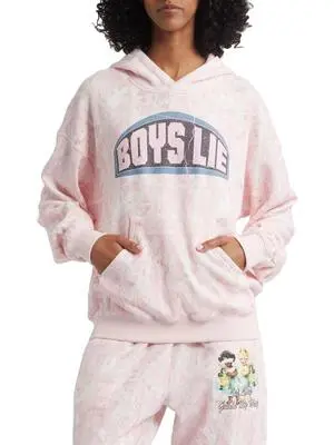 BOYS LIE Rhinestone Thermal Hoodie - Pink