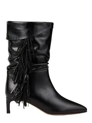 Ba&sh Cardigen Patent Leather Ankle Boots - Black
