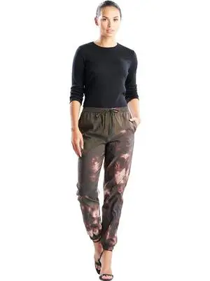 Natori Niji Tie Dye Taffeta Joggers - Green