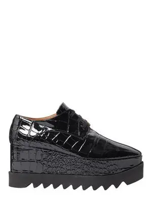 Stella McCartney Elyse Crocodile Embossed Platforms - Black