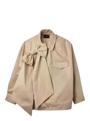 Simone Rocha Bow-detail Dolman-sleeve Jacket - Neutrals