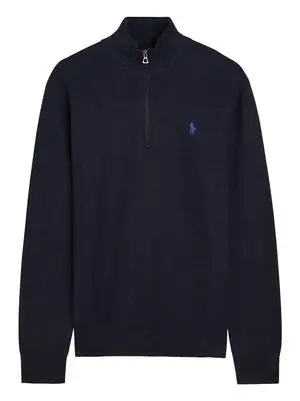 Ralph Lauren Cotton-knit Half-zip Jumper - Navy