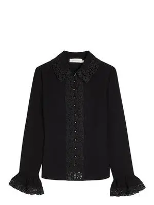 Zimmermann Lace Trim Shirt - Black