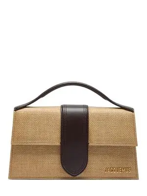JACQUEMUS Le Grande Bambino Raffia And Leather Top Handle Bag