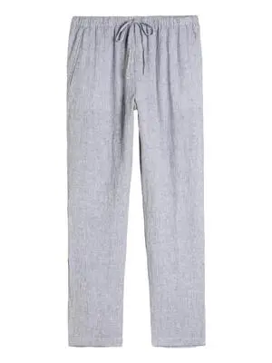 Eileen Fisher Striped Linen Trousers - Blue