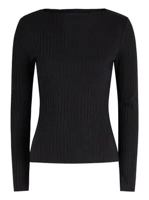 VINCE Ribbed Stretch-Knit Top