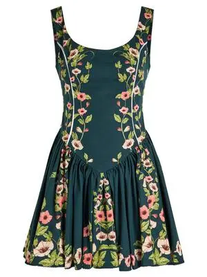 Agua Bendita Floral-print Cotton Mini Dress - Multicoloured