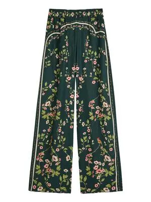 Agua Bendita Floral-print Linen Trousers - Multicoloured