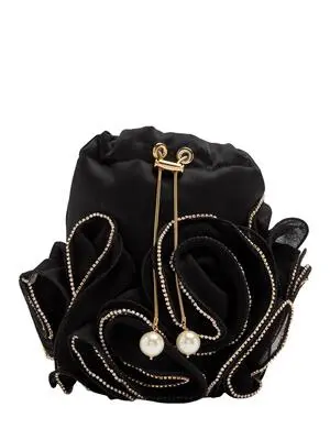 Rosantica Embellished Satin Cross-body Bag - Black