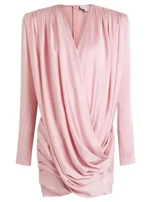 Stella McCartney Draped Satin-crepe Mini Dress - Light Pink