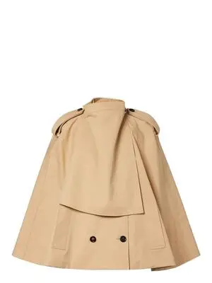 Burberry Double-breasted Cotton Cape - Beige