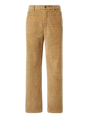 BURBERRY Check Corduroy Straight Pants