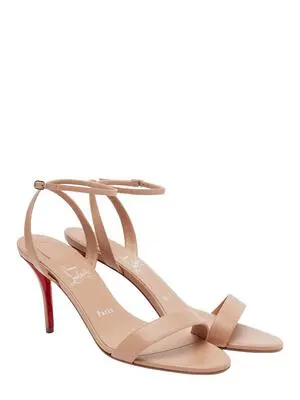 CHRISTIAN LOUBOUTIN Miss Z 80 Leather Sandals - Beige