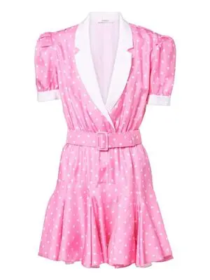 RODARTE Polka-dot Silk Twill Minidress - Pink