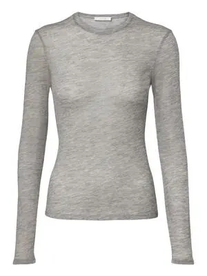 THE ROW Iverness Knitted Cashmere Top - Grey