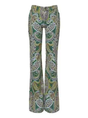 Etro Paisley High-rise Bootcut Jeans - Green