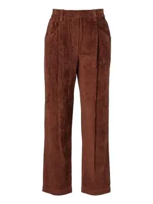 Brunello Cucinelli Cotton Corduroy Wide-leg Pants - Brown