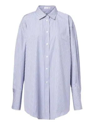 THE ROW Bengal Stripe Cotton Poplin Shirt - Blue