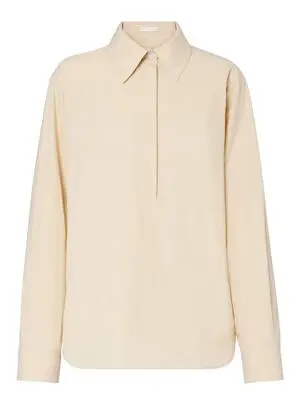 THE ROW Margan Cotton Poplin Shirt - Beige