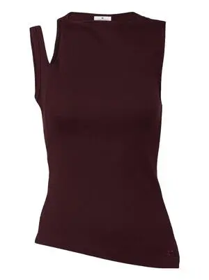 COURREGES Transverse '90s Cotton Top - Burgundy