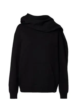 COURREGES Asymmetric Cotton Jersey Sweatshirt - Black
