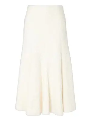 Gabriela Hearst Amy Cashmere And Wool-blend Midi Skirt - White