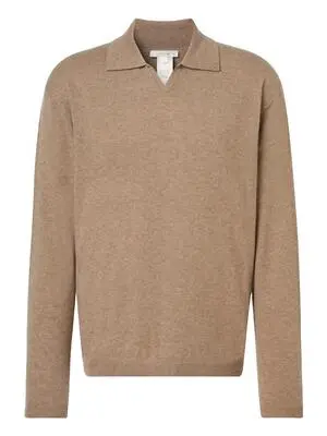 THE ROW Franz Cashmere Polo Sweater - Beige