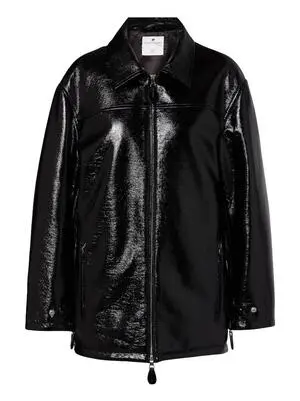 COURREGES Coated Cotton-blend Jacket - Black