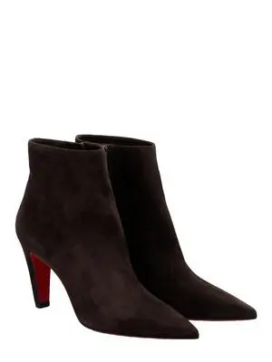 CHRISTIAN LOUBOUTIN Vibella 85 Suede Ankle Boots - Brown
