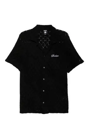 SINCLAIR Logo-embroidered Shirt - Black