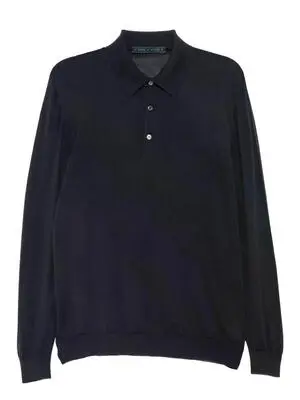 Kiton Long-sleeve Polo Shirt - Blue