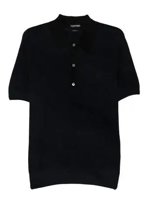 TOM FORD Wool Polo Shirt - Black