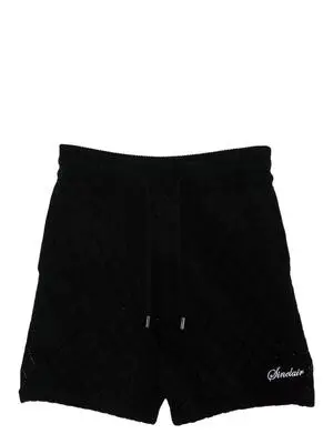 SINCLAIR Diamond-pattern Knit Shorts - Black