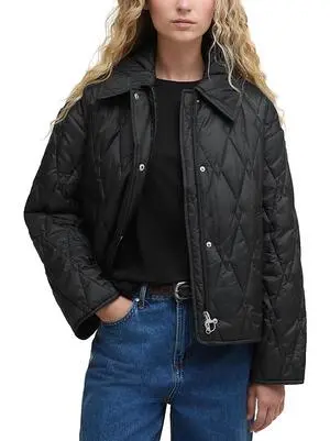 Barbour Bernadette Quilted Jacket - Black/onyx Tartan