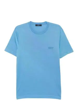 Kiton Embroidered-logo T-shirt - Blue
