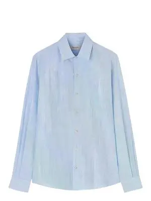 Agnona Striped Linen Shirt - Blue