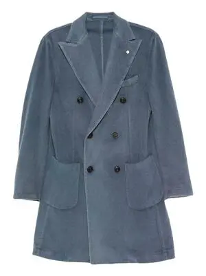 L.B.M. 1911 Double-breasted Coat With Patch Pockets - Blue
