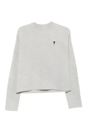Ami Embroidered Logo T-shirt - Grey