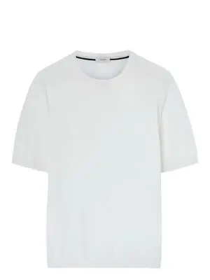 Agnona Setico Crew-neck Short-sleeve Knit T-shirt - White