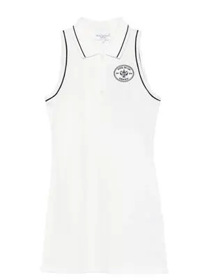 SPORTY & RICH Embroidered-logo Polo Mini Dress - White