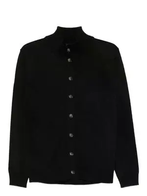 CENERE GB Stand-collar Button Cardigan - Black