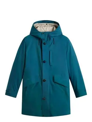 Woolrich Hooded Raincoat With Detachable Liner - Blue