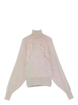 Liu Jo Lace-insert Turtleneck - Neutrals
