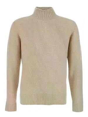 KANGRA Turtleneck Ribbed-trim Sweater - Neutrals