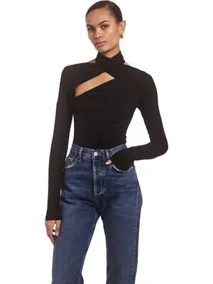 NINETY PERCENT Micromodal Jersey Wrap Top - Black